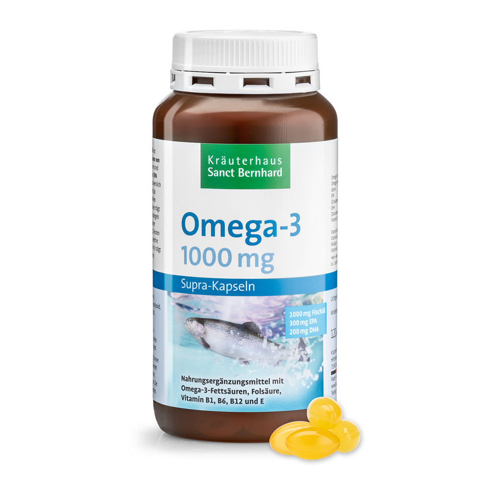 Omega-3 Supra-1000 mg Capsules » Buy securely online now | Sanct Bernhard