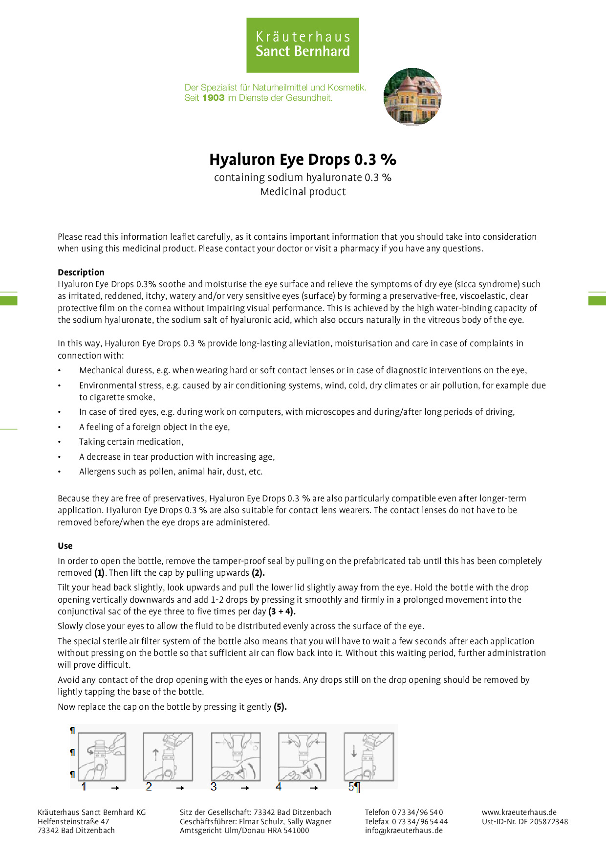 Hyaluron Eye Drops 0.3 % » Buy securely online now | Sanct Bernhard