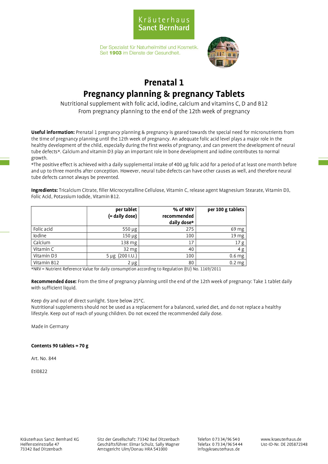 Prenatal 1 Pregnancy planning & pregnancy » Order online now