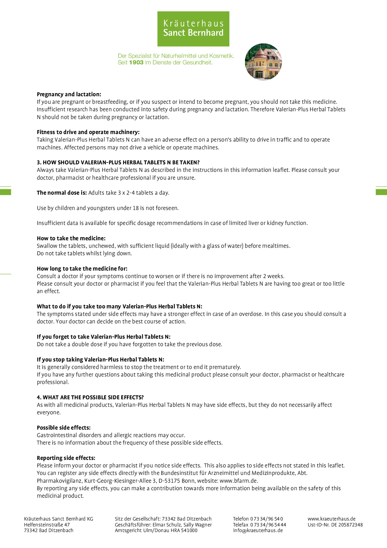 Valerian-Plus Herbal Tablets N » Buy securely online now | Sanct Bernhard